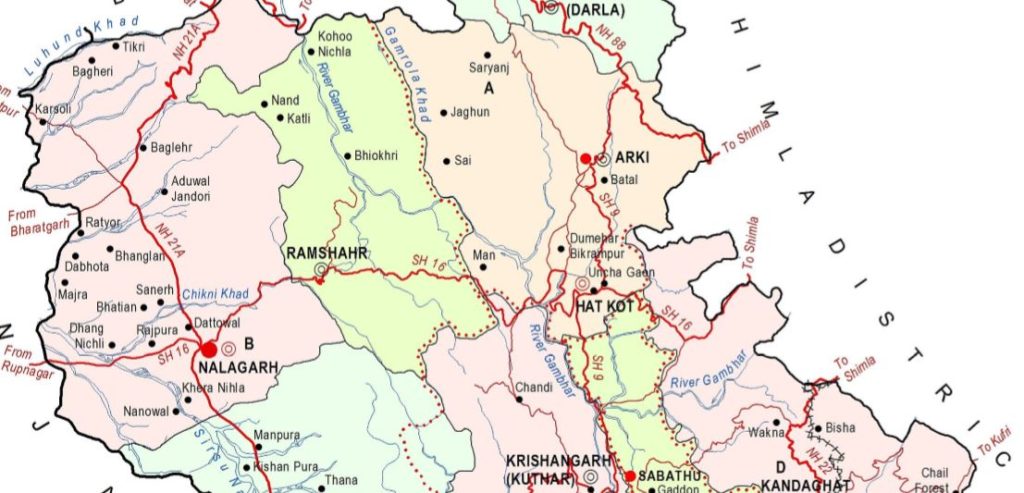 solan map - Himachal Pradesh General Studies